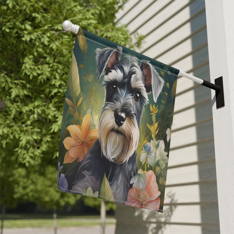 Miniature Schnauzer Dog Garden & House Banner Flag, Dog Mom Dad Lover ...