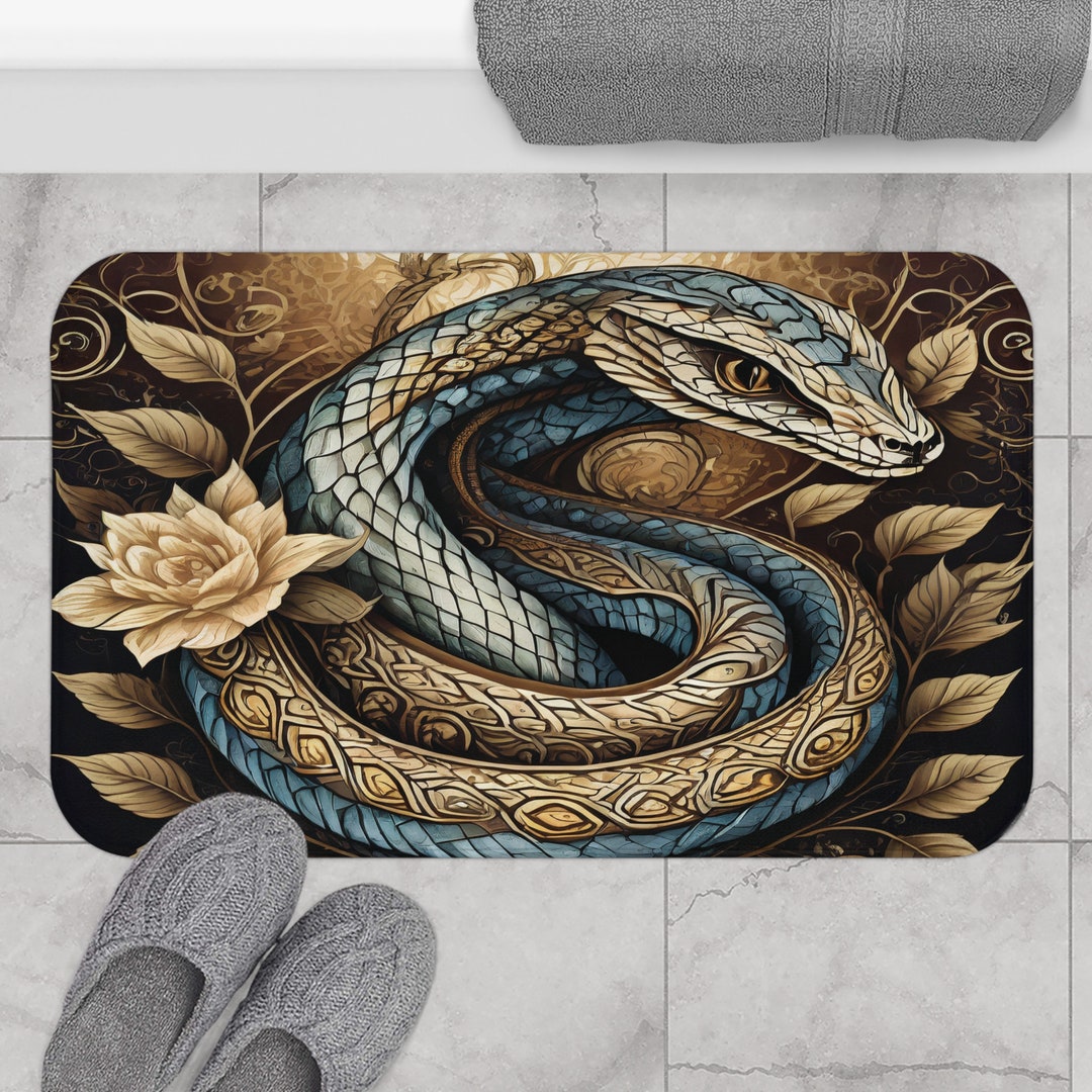 Snake Bath Mat Floral Flowers Animal Woodland Forest Jungle - Etsy