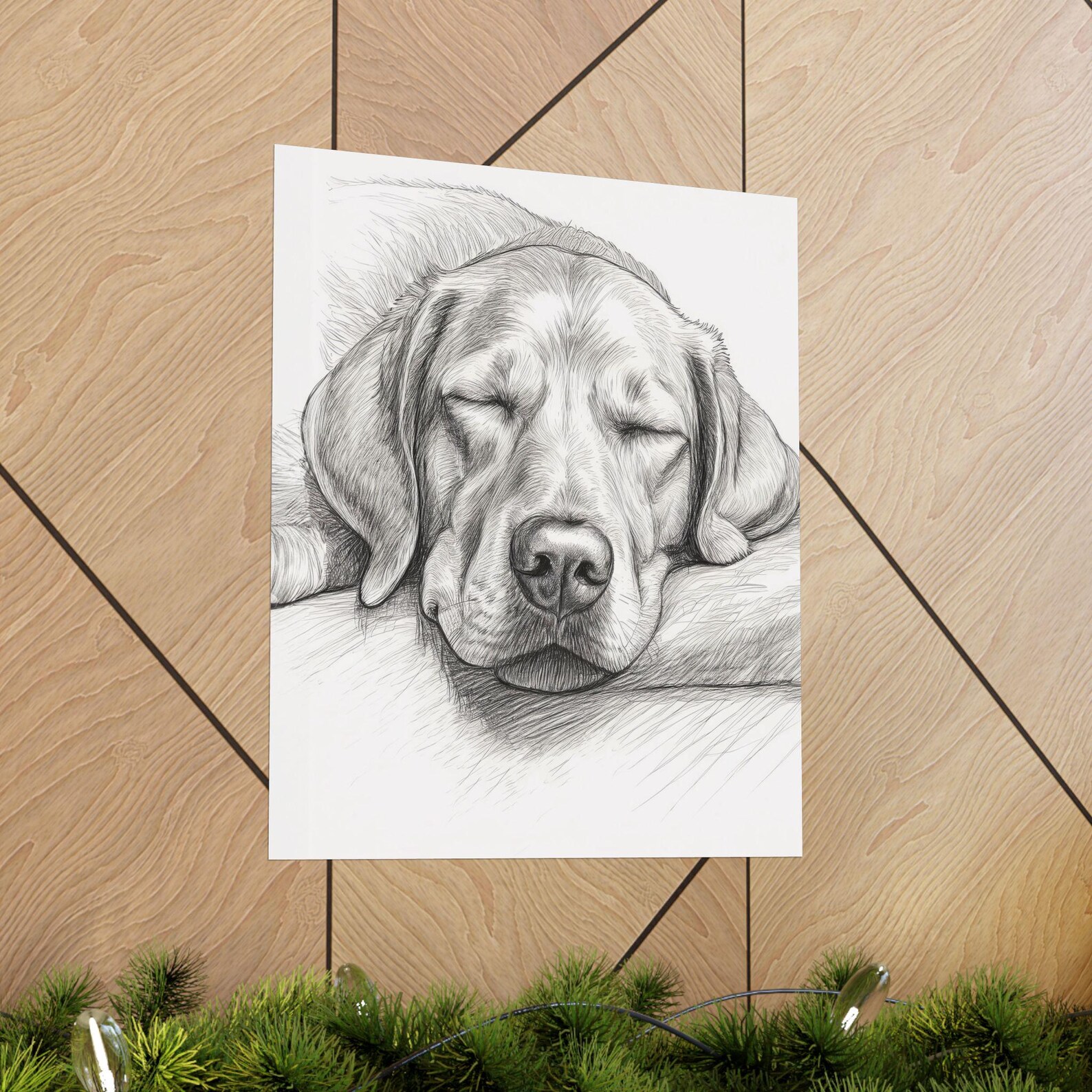 Poster Labrador Retriever, Black Yellow Lab Drawing Pencil Sketch Black ...