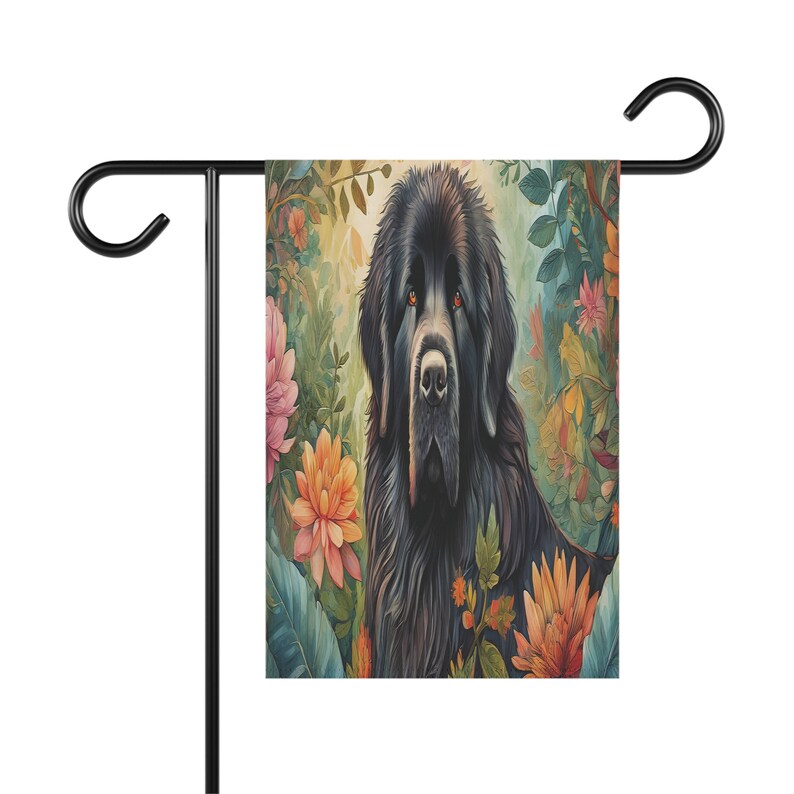 Black Newfoundland Dog Garden & House Banner Flag Dog Mom Dad Lover ...