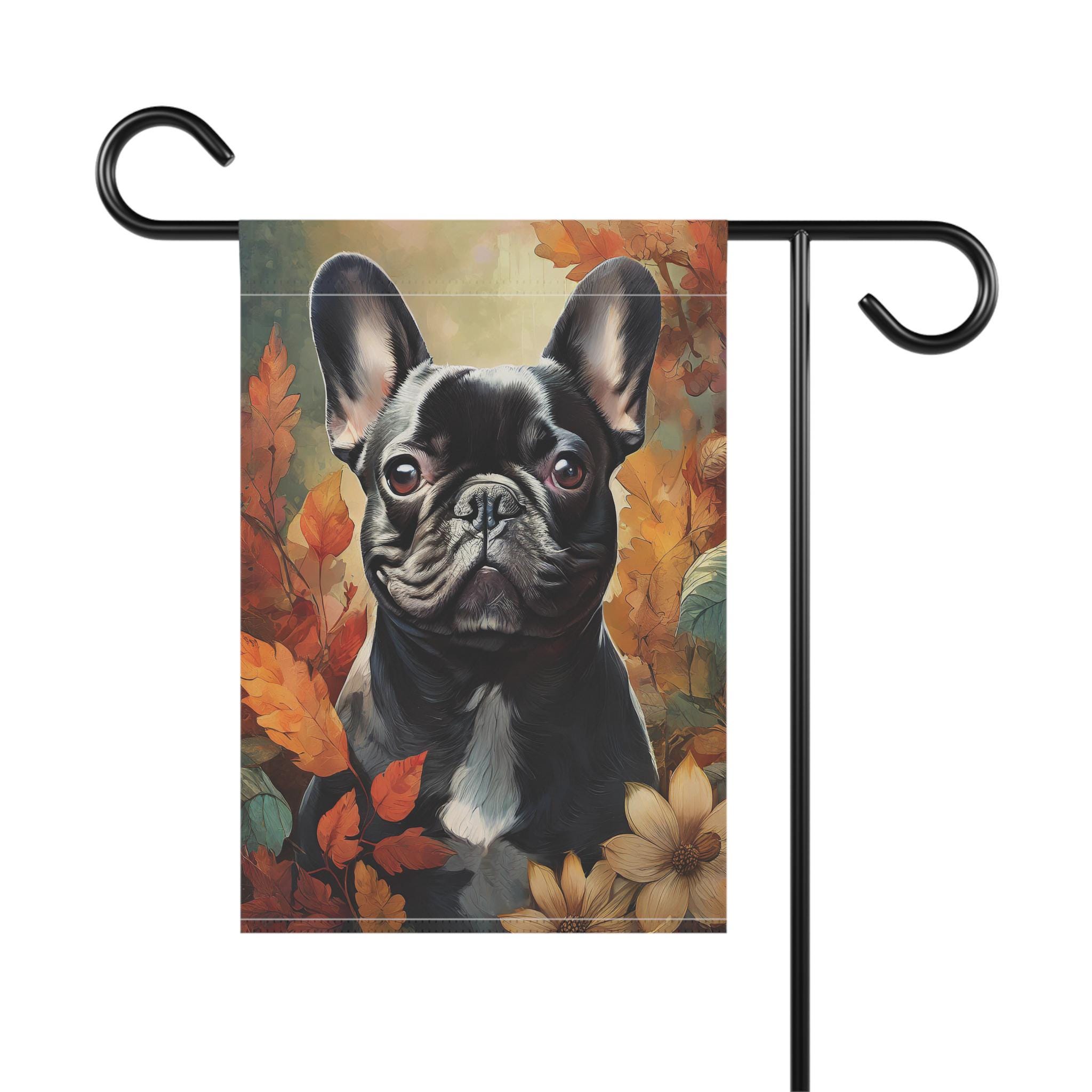 Black French Bulldog Dog Garden & House Banner Flag Fall Autumn ...