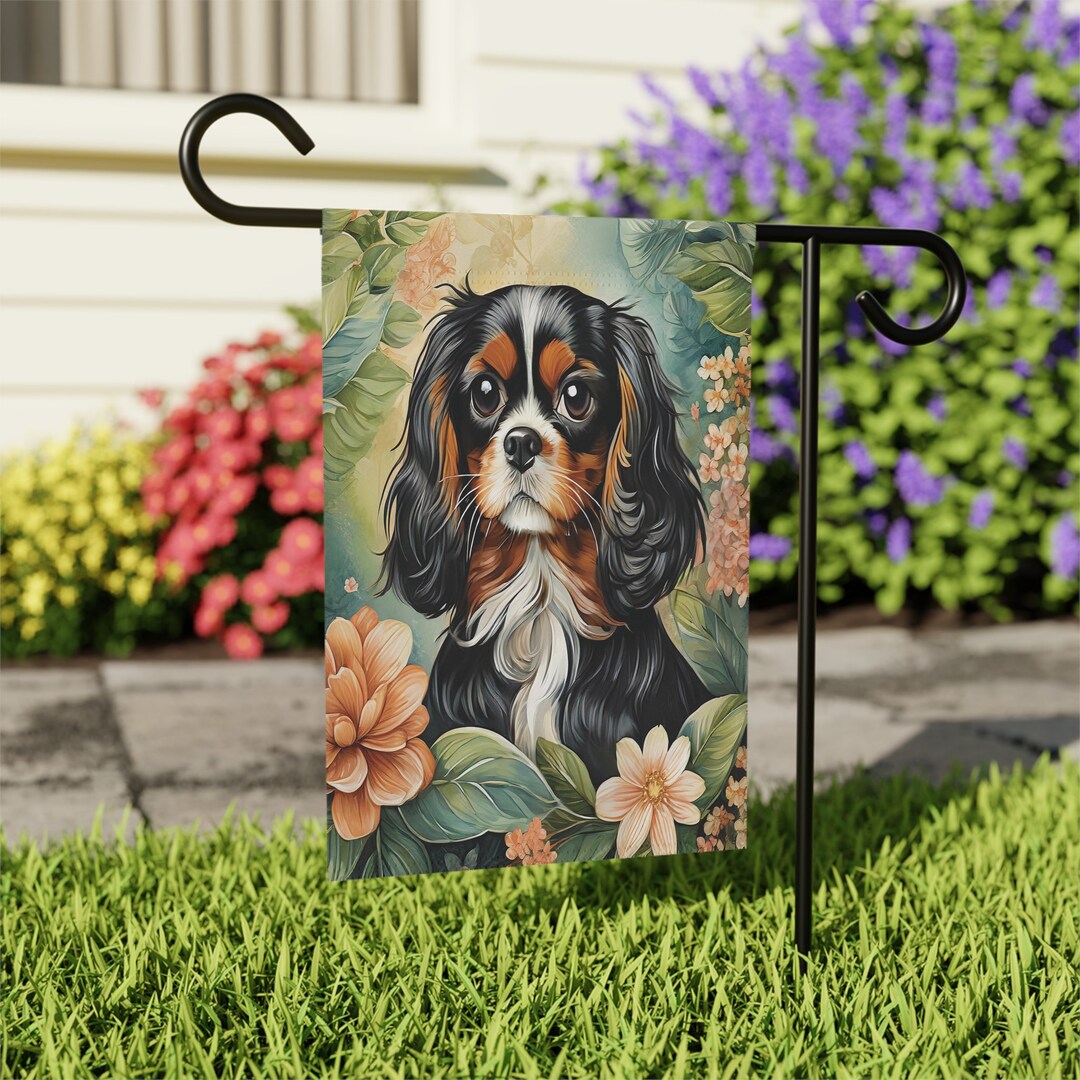 Black and Tan Cavalier King Charles Spaniel Dog Garden & House Banner ...