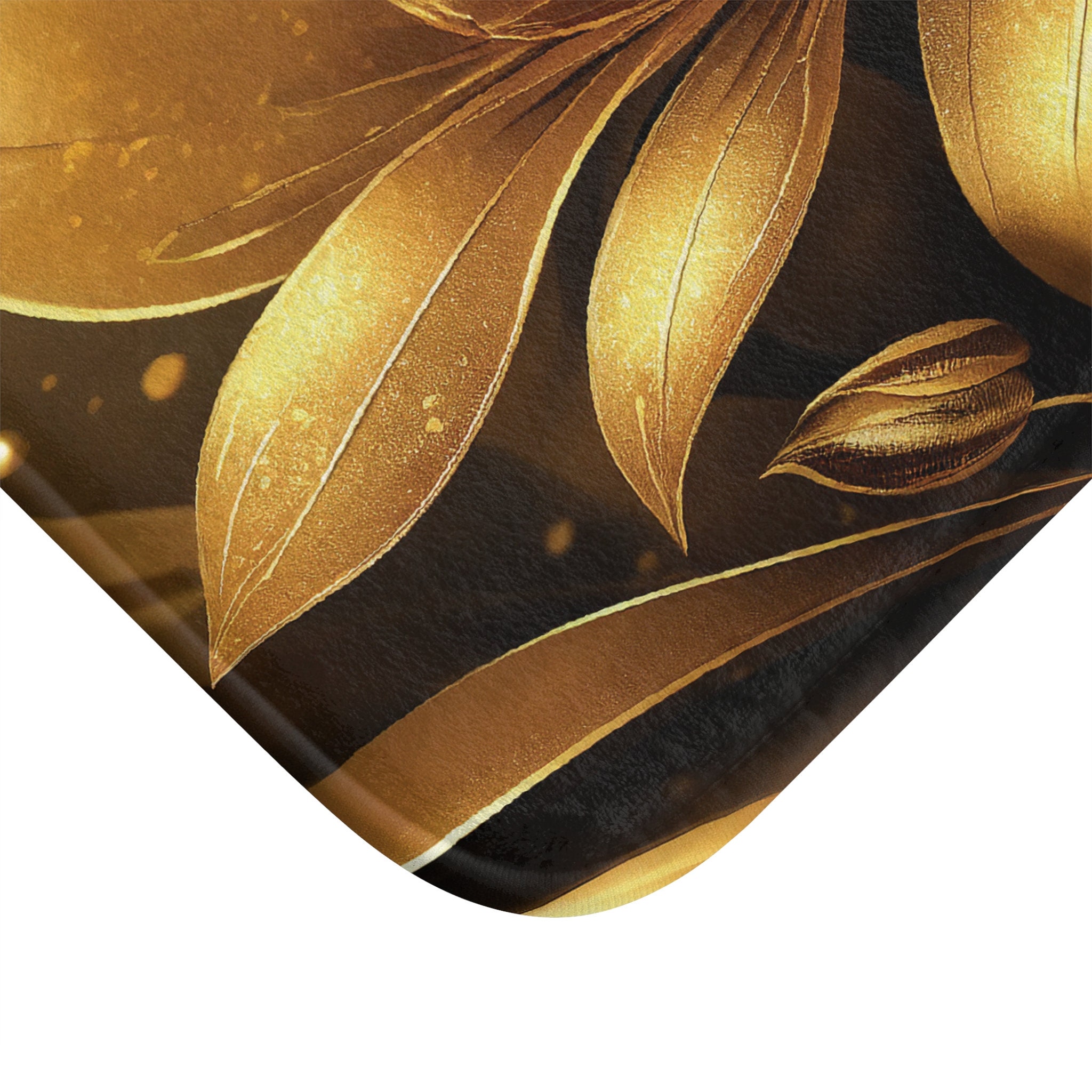 Golden Floral Bath Mat Fancy Luxury Gold Abstract Botanical Garden ...
