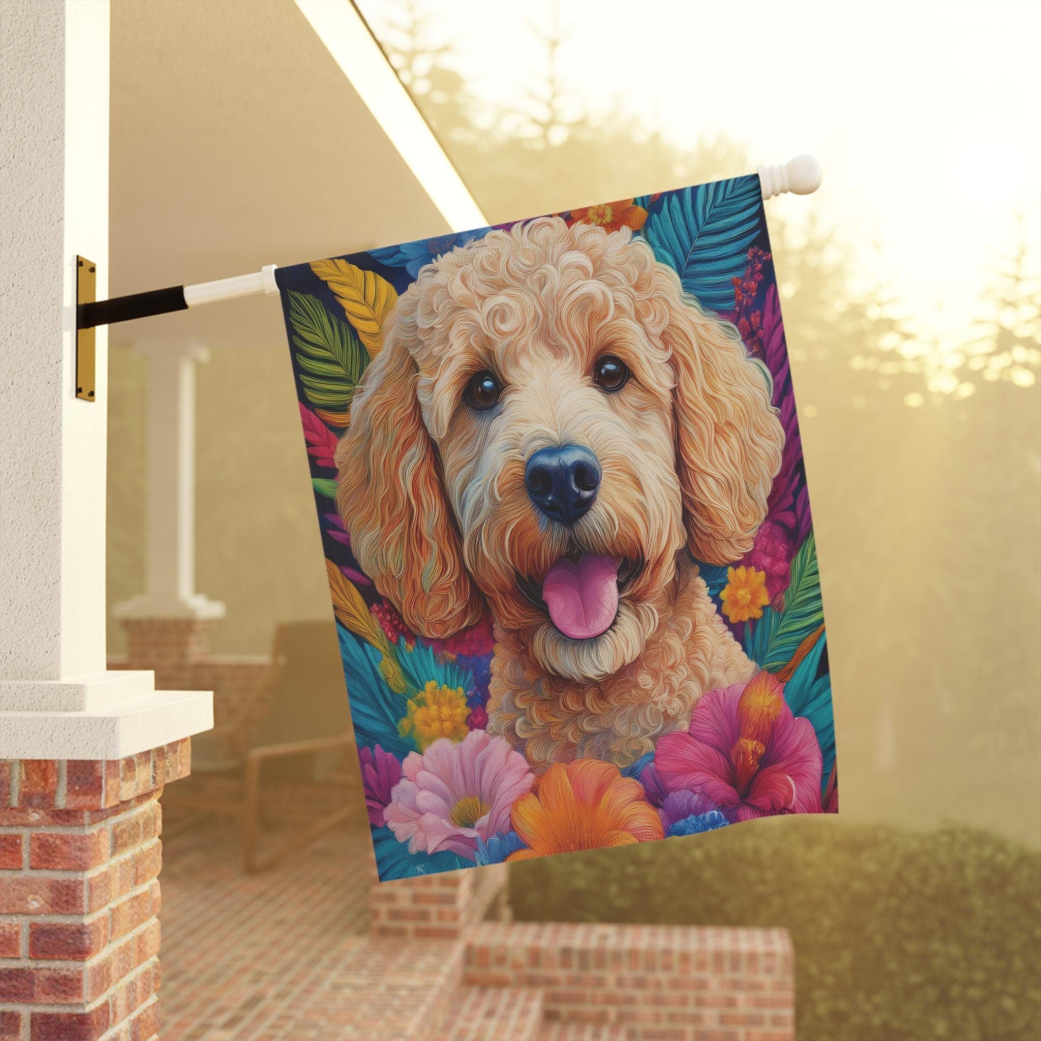 Goldendoodle Dog Garden & House Banner Flag Cute Dog Mom Dad Owner ...
