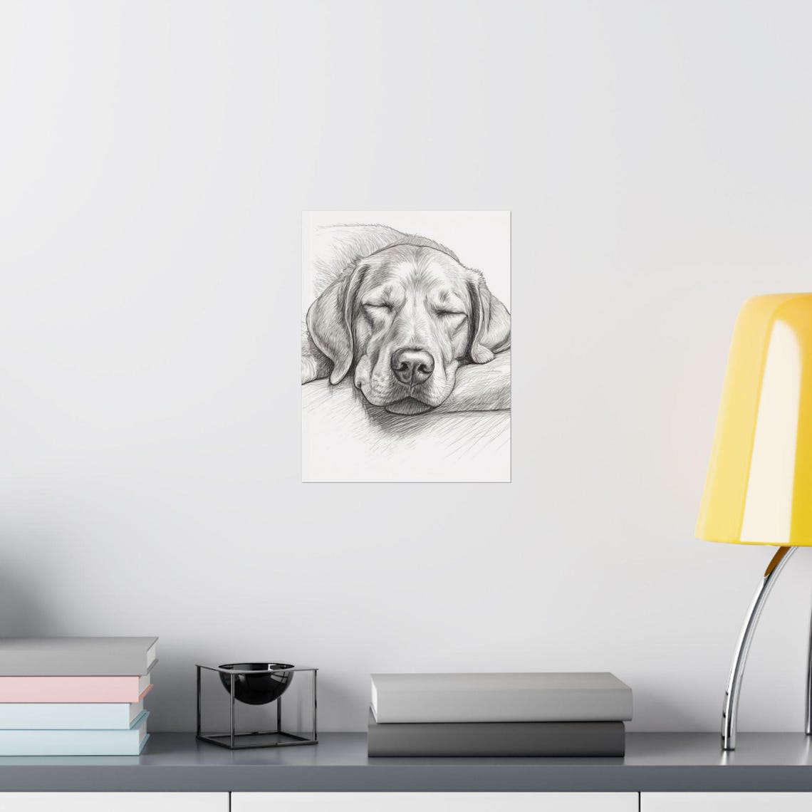 Poster Labrador Retriever, Black Yellow Lab Drawing Pencil Sketch Black ...