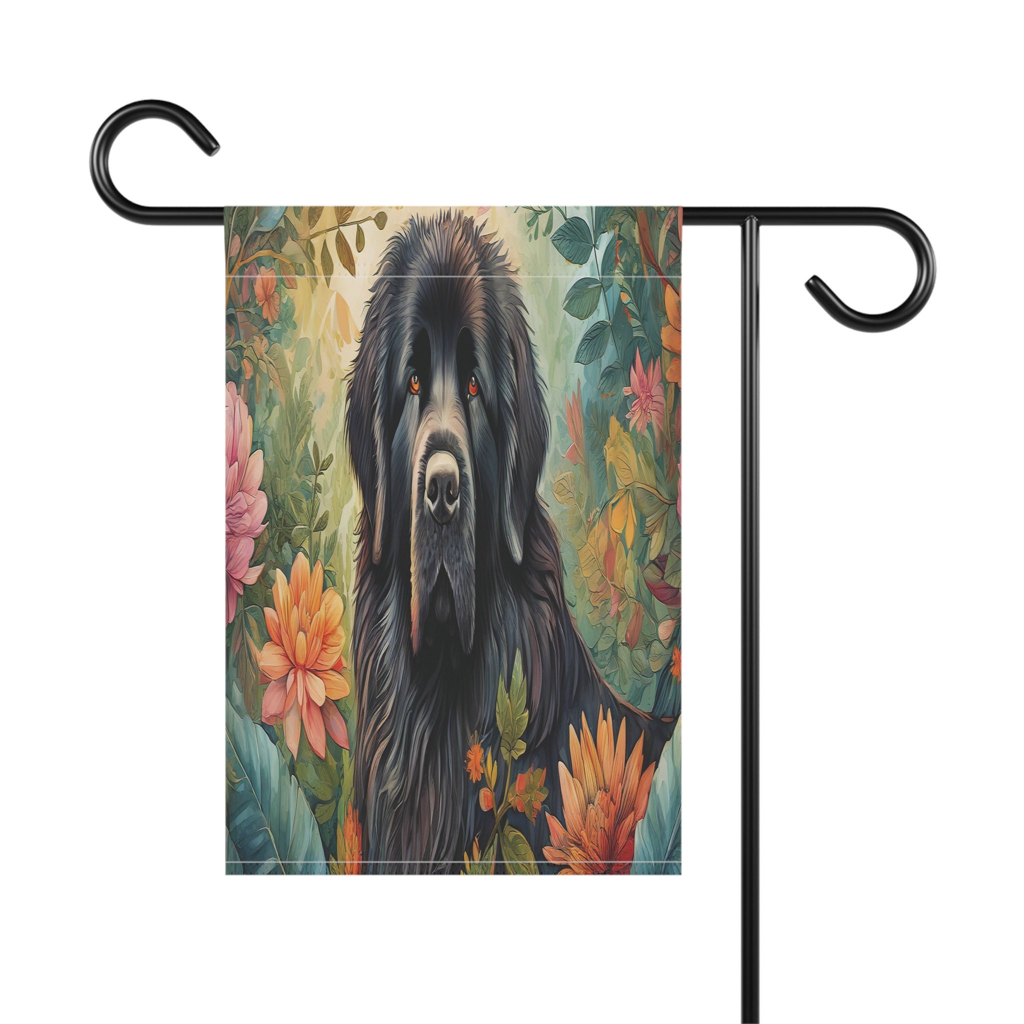 Black Newfoundland Dog Garden & House Banner Flag Dog Mom Dad Lover ...
