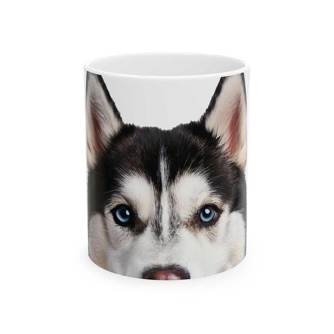 Funny Siberian Husky Coffee Mug, Peeking Dog Mom Dad Owner Lover ...