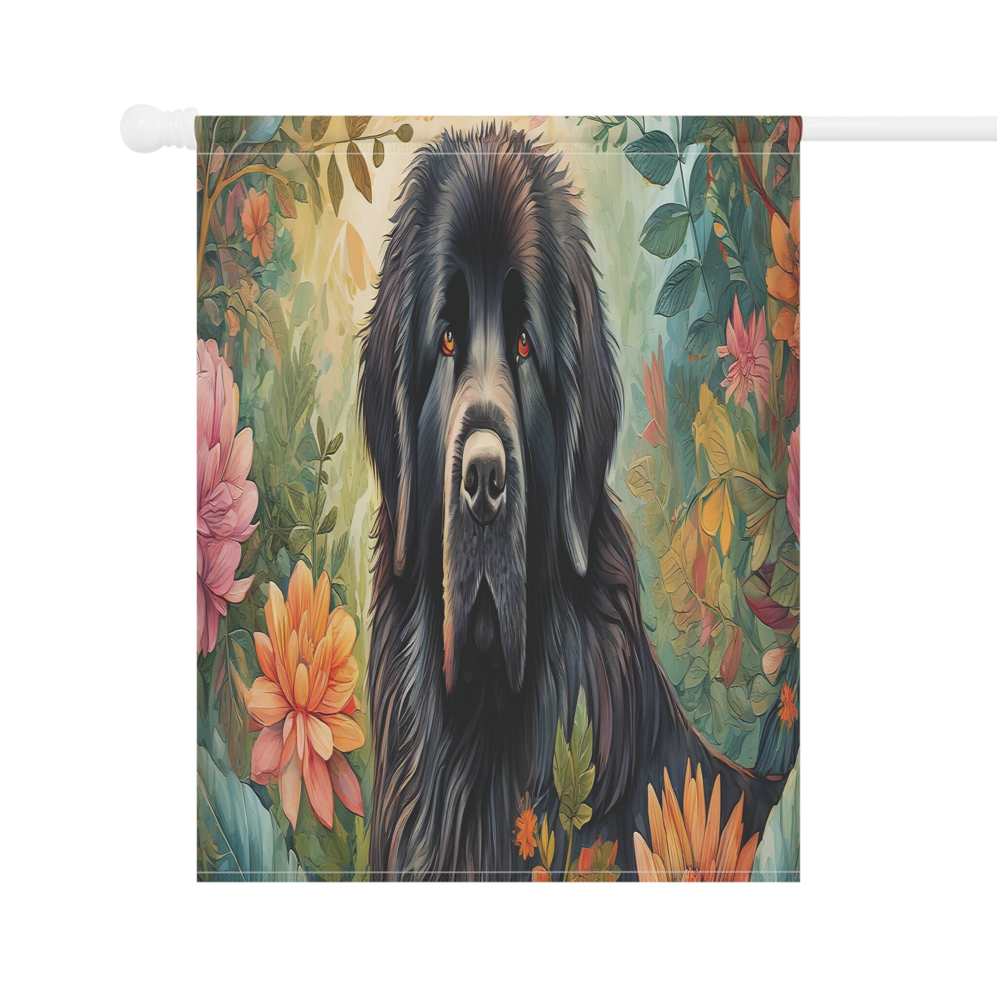 Black Newfoundland Dog Garden & House Banner Flag Dog Mom Dad Lover ...