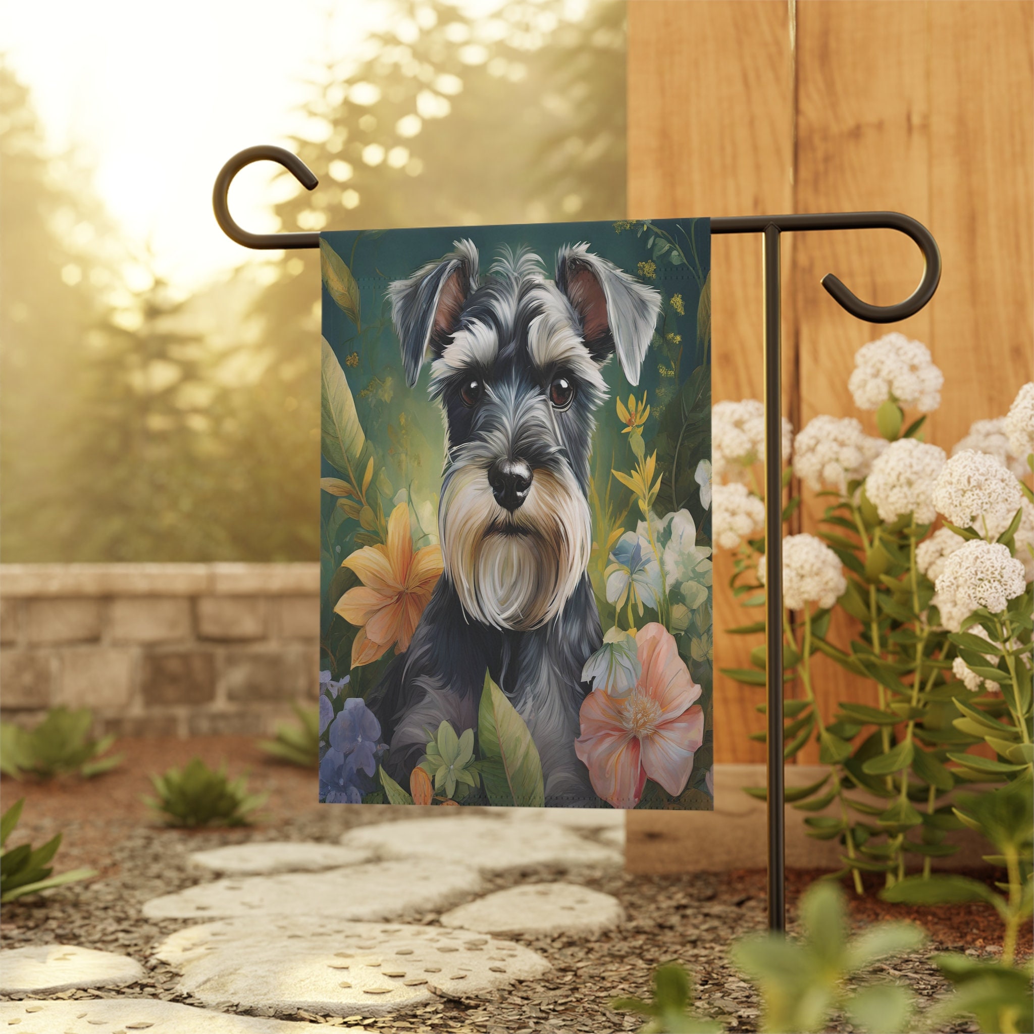 Miniature Schnauzer Dog Garden & House Banner Flag, Dog Mom Dad Lover ...