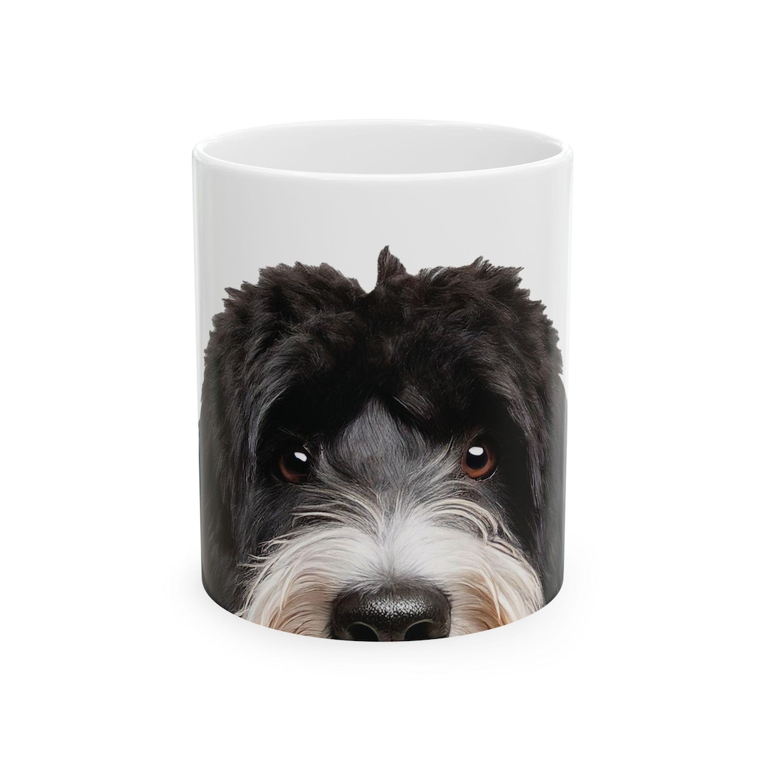 Funny Sheepadoodle Coffee Mug, Peeking Dog Mom Dad Owner Lover Ceramic ...