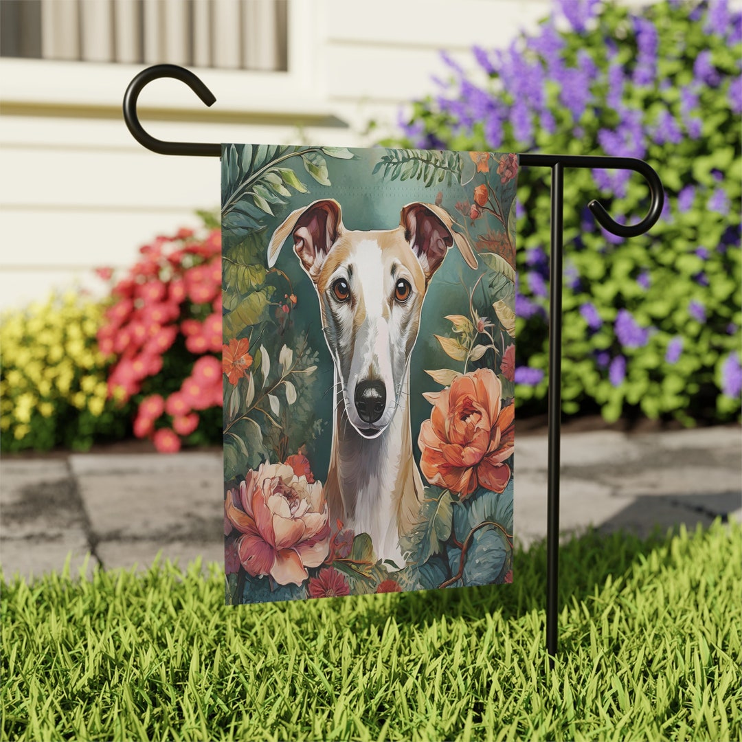 Whippet Dog Garden & House Banner Flag, Dog Mom Dad Lover Dogs Pet ...