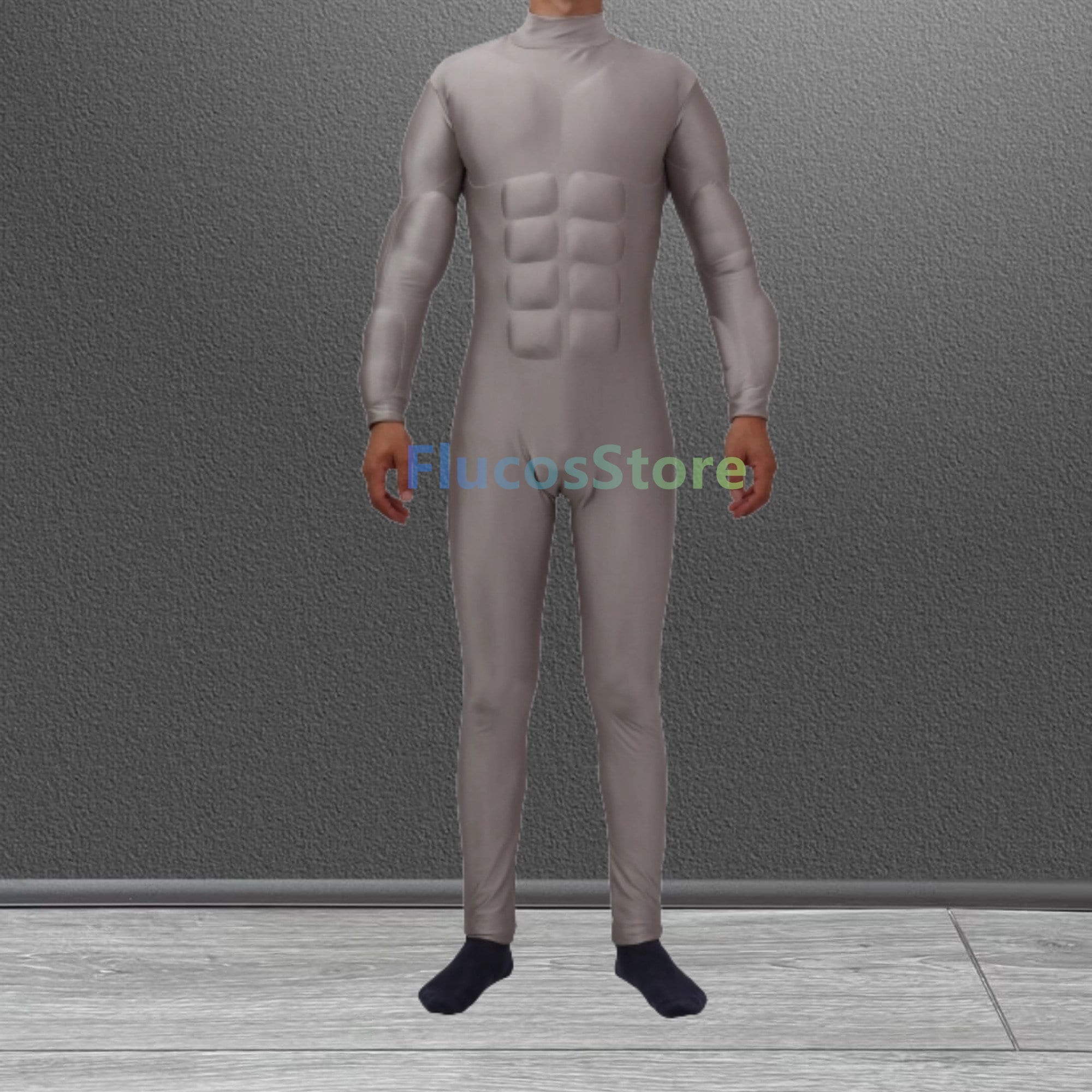 Gray Muscle Suit Jumpsuit,cosplay Costume for Men,no Leg Muscles ...