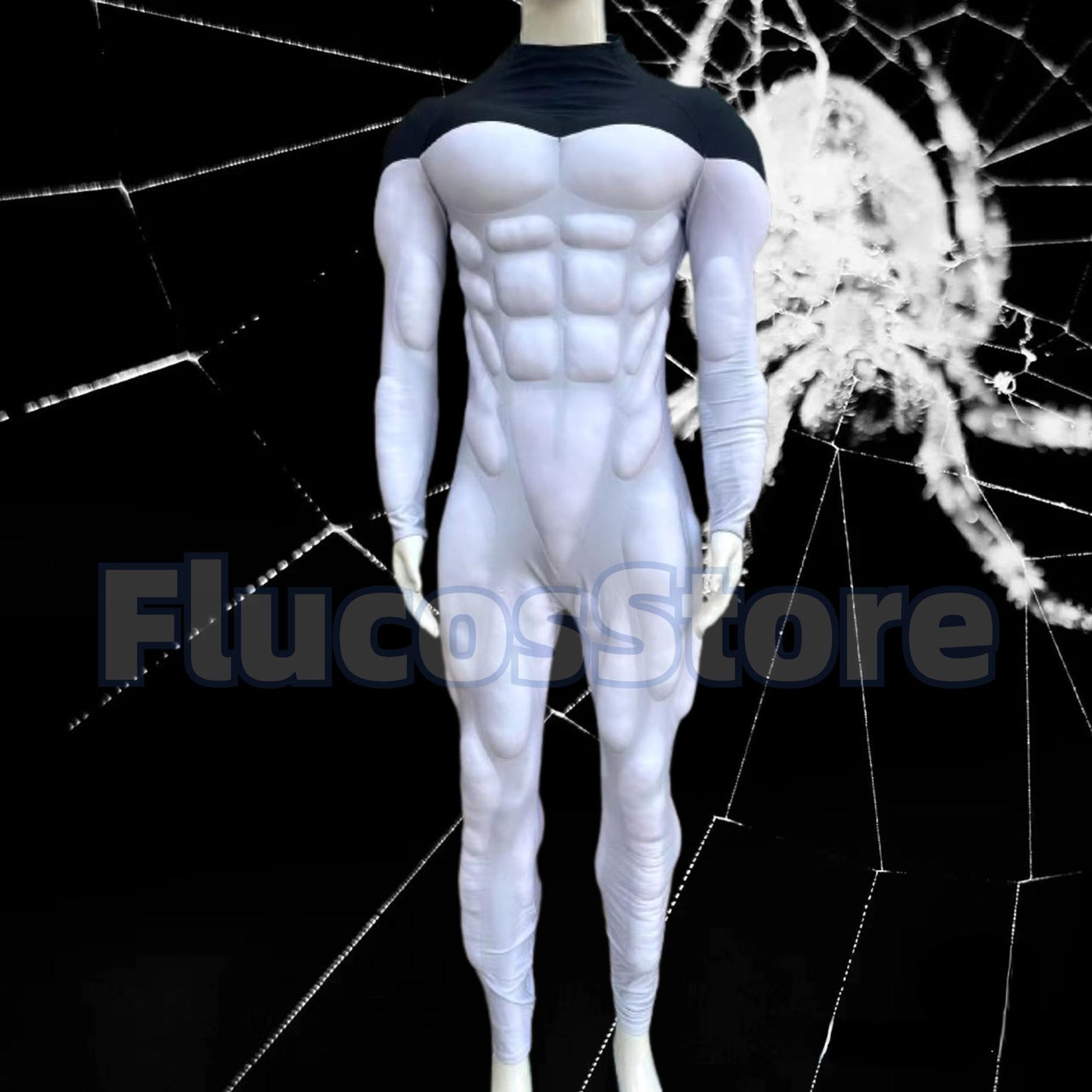 Handmade Custom Muscles Suit, Black & White Bodysuit, Cosplay Costume ...