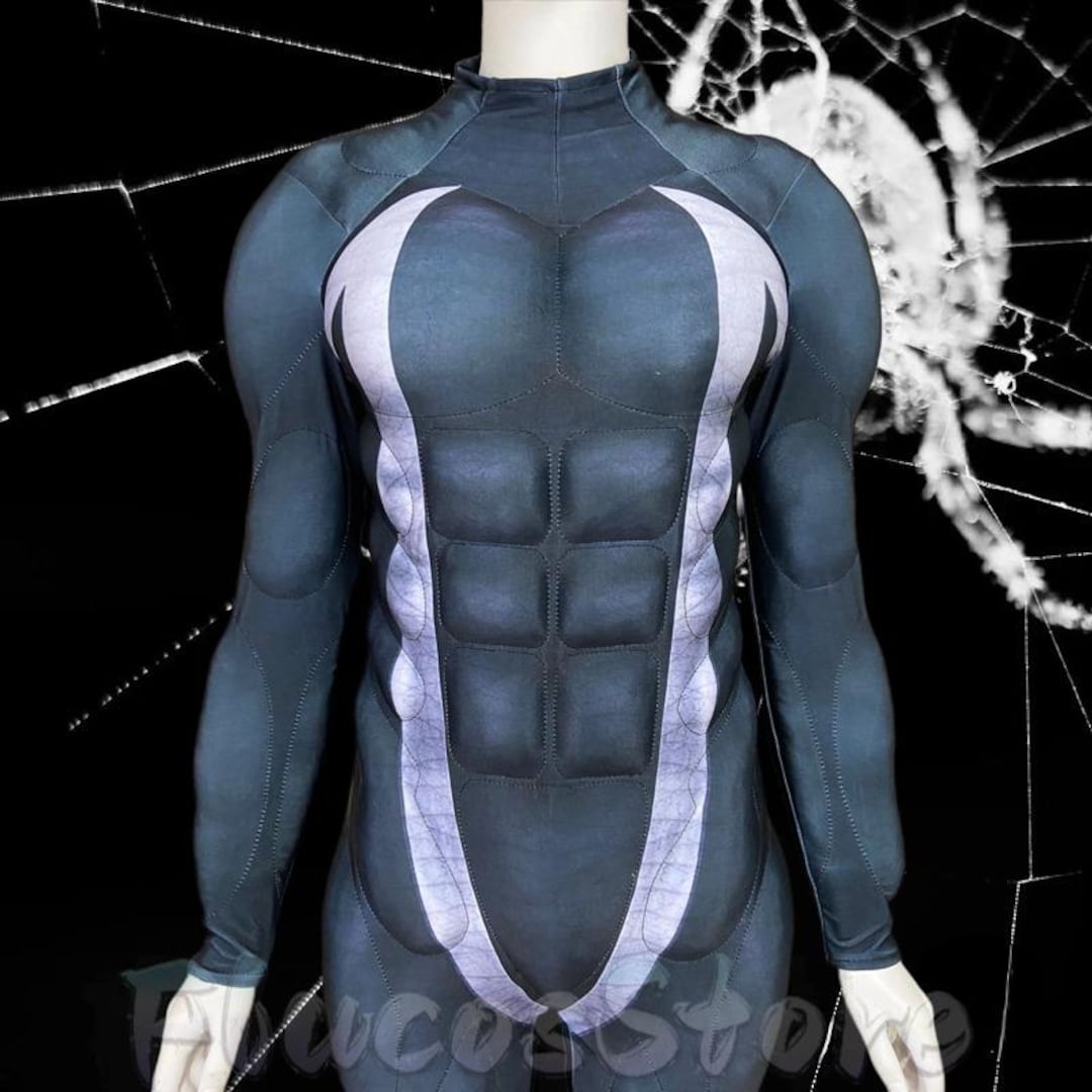 Spider-man Muscle Suit Jumpsuit, Custom Color Blocking Muscles Bodysuit ...
