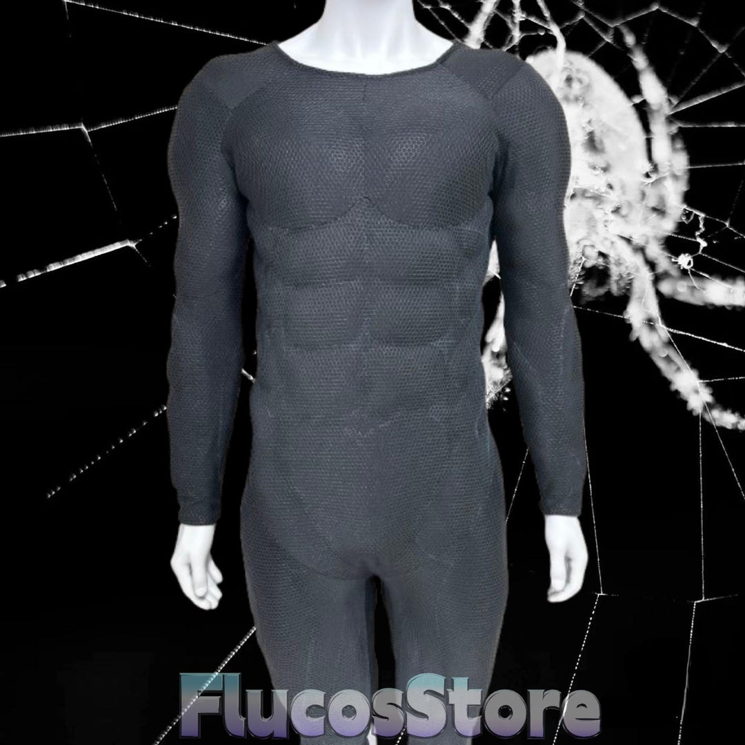 Screen-printed Muscle Suit,black Cosplay Base Layer Costume,spandex ...