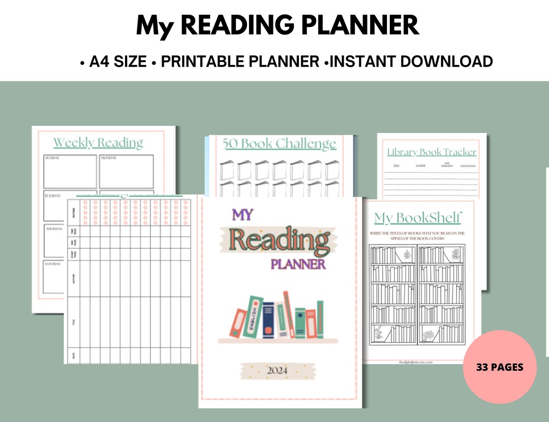 Reading Journal, Printable Reading Tracker, Library Book Tracker ...