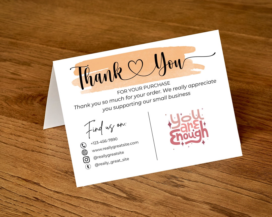Tarjetas de agradecimiento imprimibles Plantilla empresarial - Etsy España