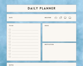 Neutral Daily Planner, Printable Daily Planner Page, One Page Planner ...