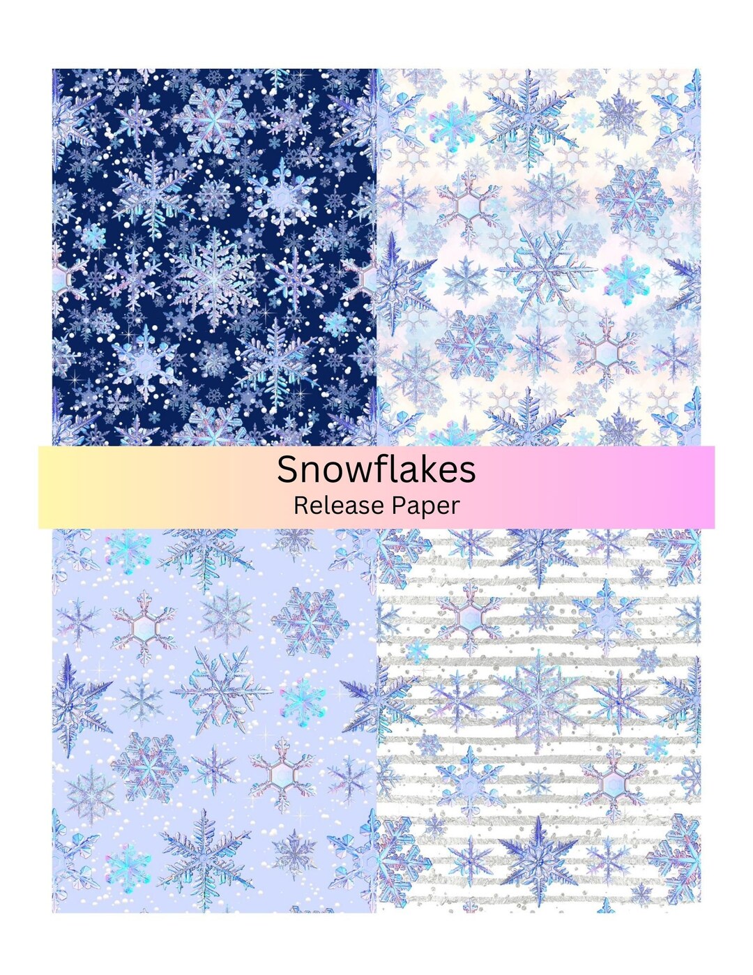 Vinyl Diamond Painting Release Paper snowflakes Decorative Diamond ...