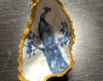 Set van 3 oesterschelpen Delfts Blauwe decoratie met gouden - Etsy ...