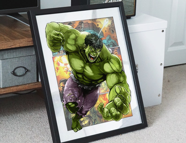 THE INCREDIBLE HULK Hulk Print Marvel Comic Superhero Poster Instant ...