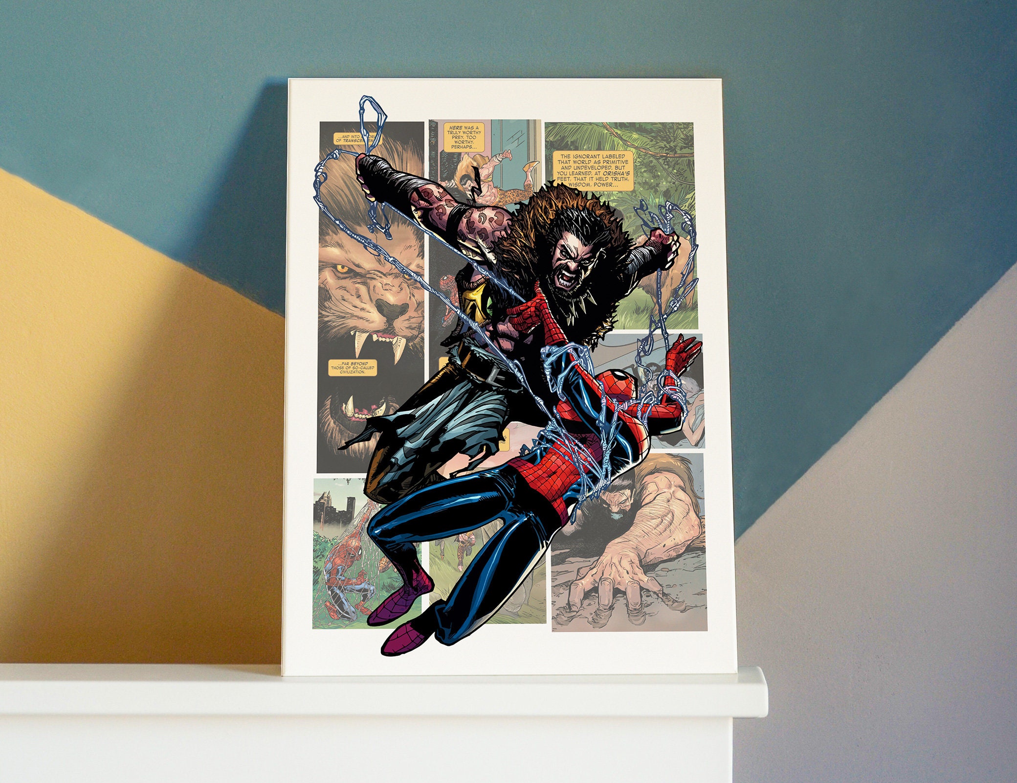 KRAVEN the Hunter Spiderman Digital Print Supervillain Comic Poster ...