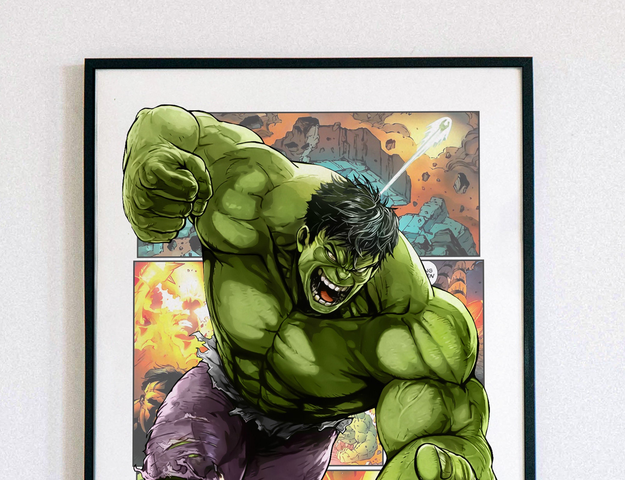 THE INCREDIBLE HULK Hulk Print Marvel Comic Superhero Poster Instant Digital Download Printable ...