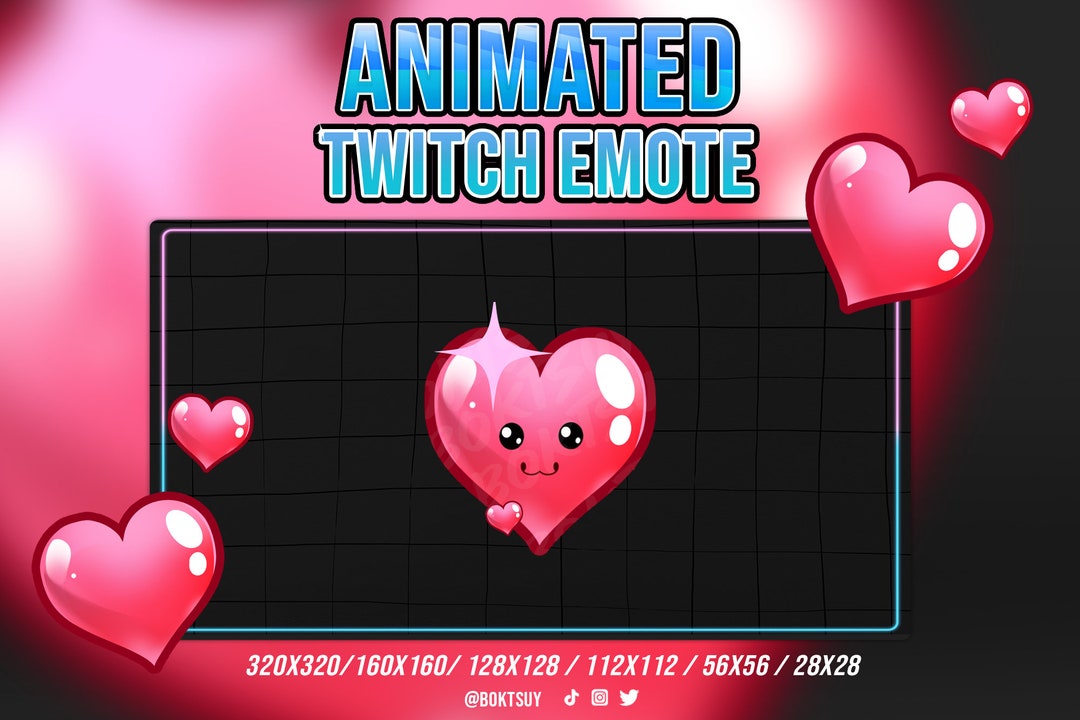 ANIMATED EMOTE Winking HEART / Twitch / Streamer / Youtube / Discord ...