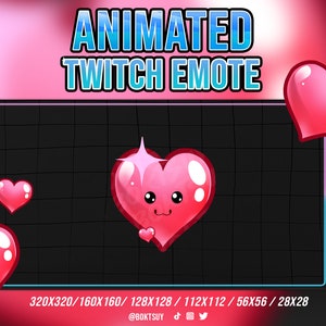 ANIMATED EMOTE Winking HEART / Twitch / Streamer / Youtube / Discord ...