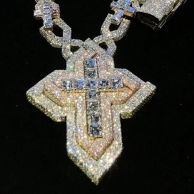 Iced Out Cross Necklace - Etsy