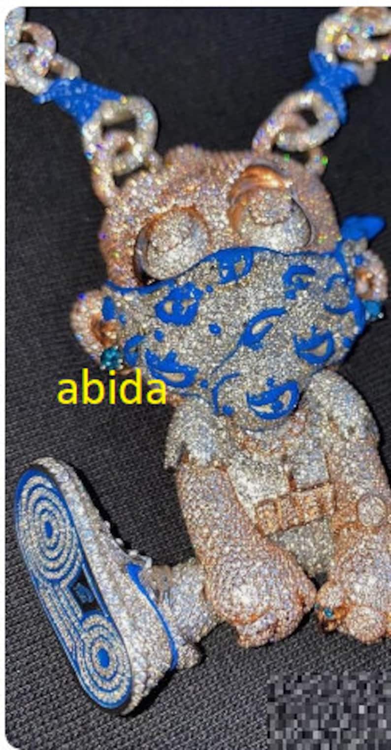 3.75 Ct Diamond Cartoon Pendant Iced Out Cartoon Pendant Hip Hop ...