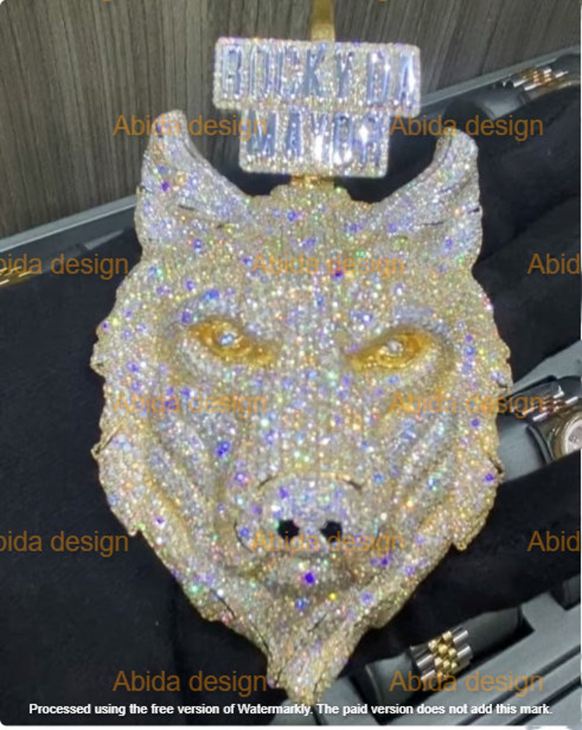 7.50 Ct Diamond Wolf Pendant Iced Out Wolf Pendant Animal Wolf Pendant ...