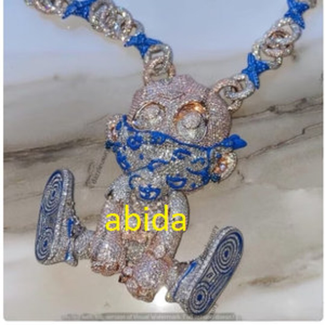 3.75 Ct Diamond Cartoon Pendant Iced Out Cartoon Pendant Hip Hop ...