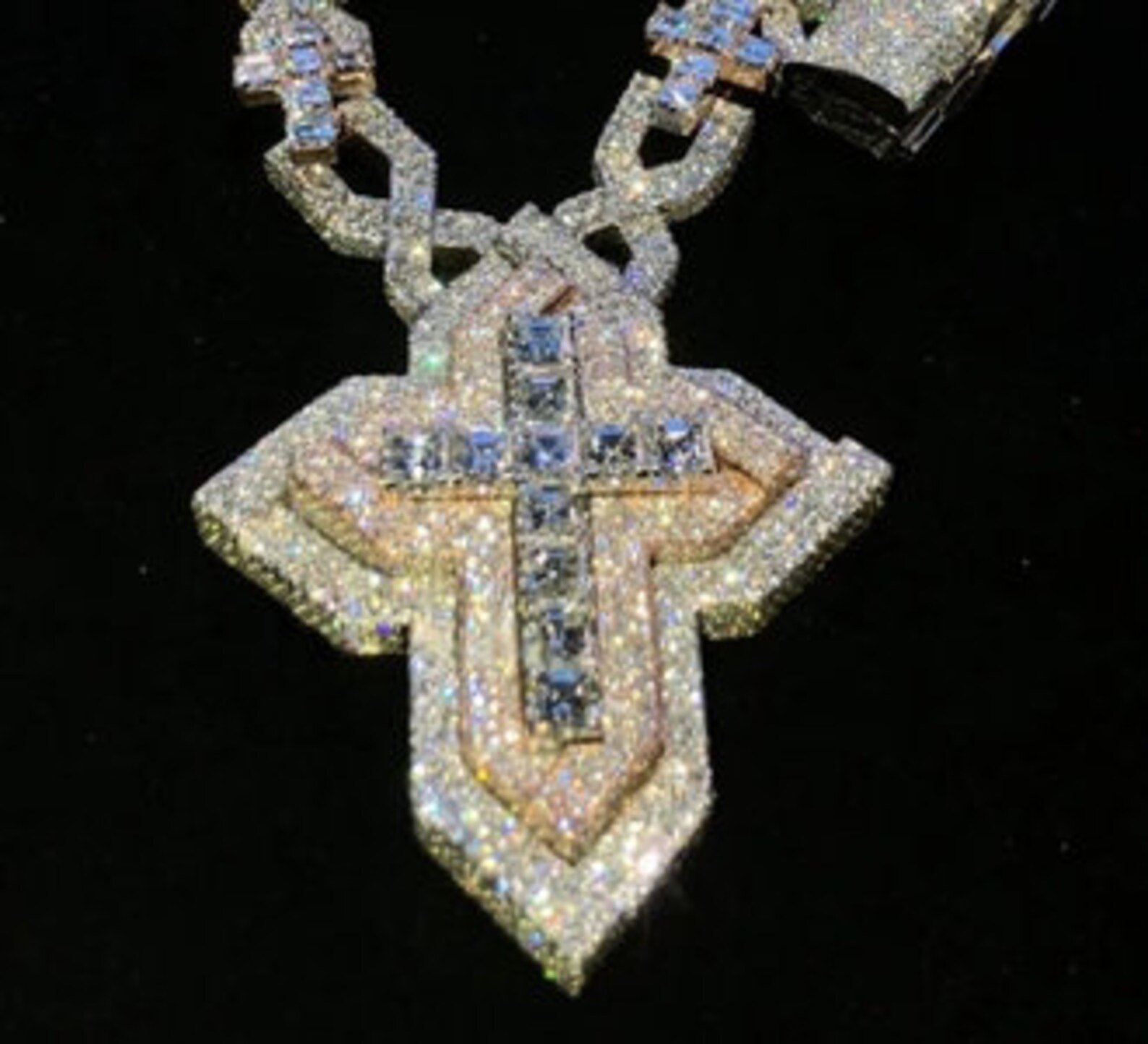 Iced Out Multi Layer Cross Pendant for Men, Moissanite Cross Pendant ...