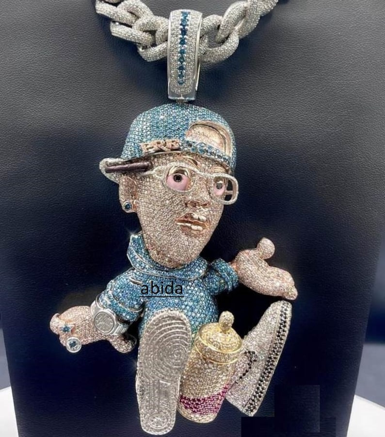 10.75 Ct Diamond Cartoon Pendant Iced Out Pendant Hip Hop Pendant Charm ...