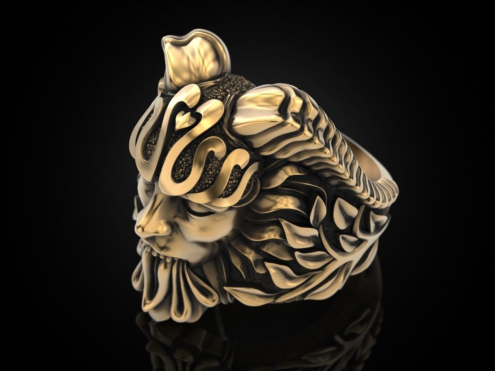 Goat Demon Ring 925 Silver Goat Demon Ring Men Demon Ring Aries Greek ...