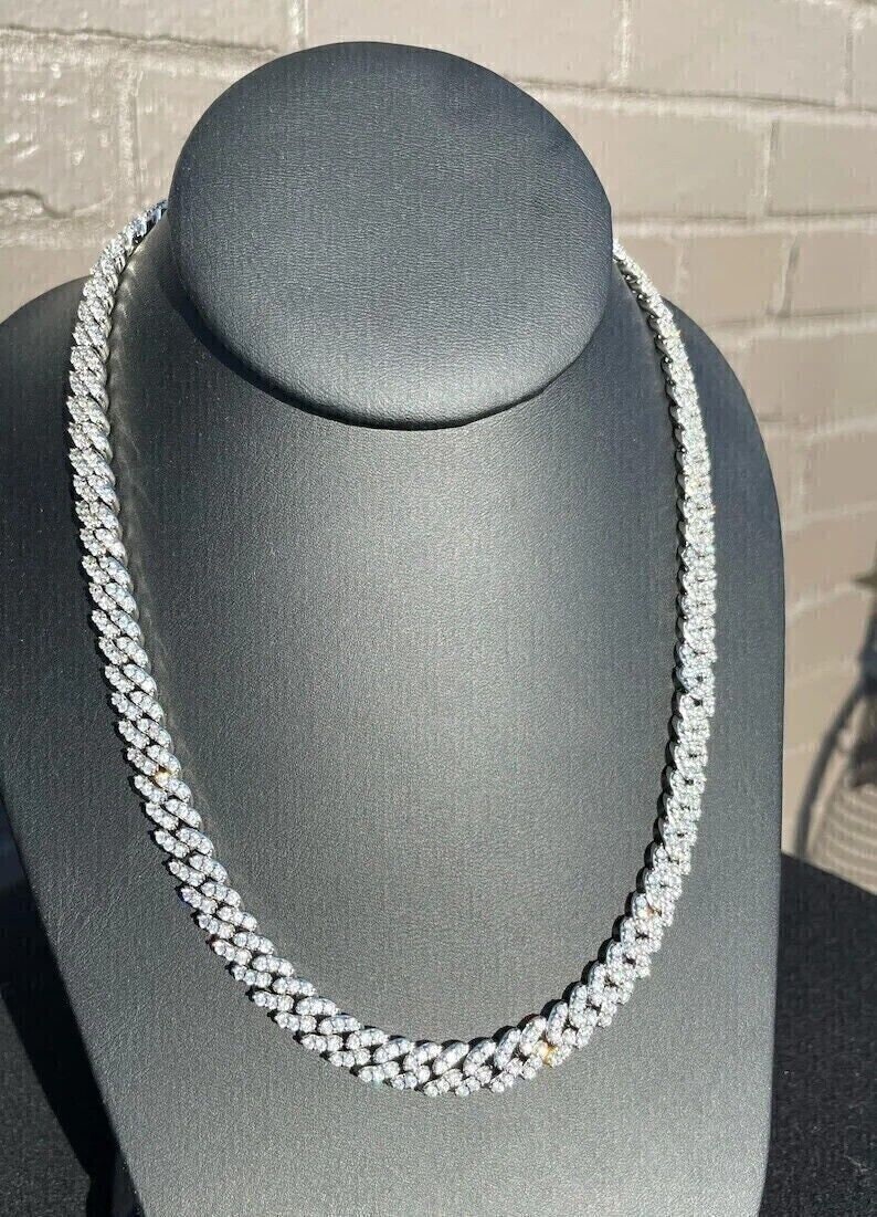 Men's Miami Cuban Link Chain Necklace Cuban Chain, Iced Necklace, CZ ...