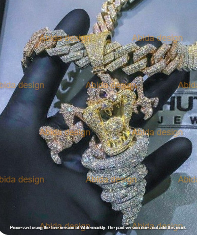 4.00 Ct Diamond Cartoon Pendant Iced Out Pendant Hip Hop Pendant Charm ...