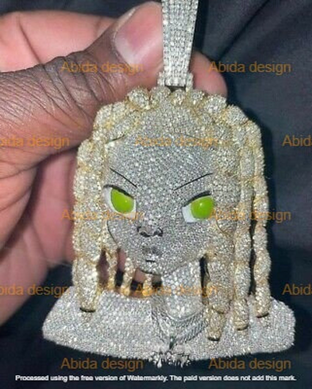 8.75 Ct Diamond Cartoon Pendant Iced Out Pendant Hip Hop Pendant Charm ...