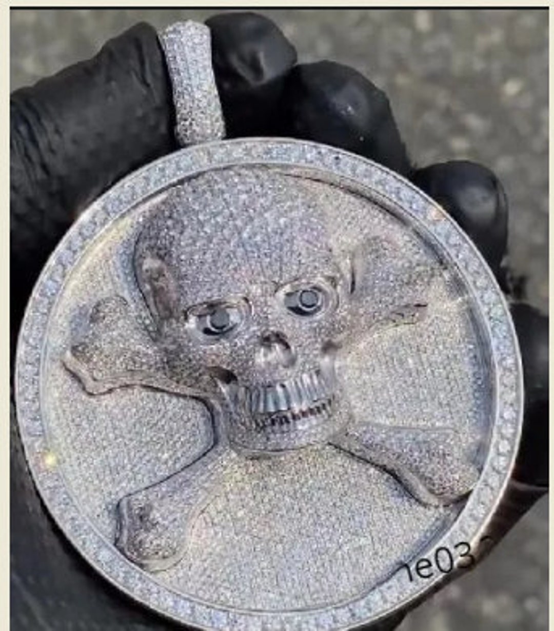 8.50 Ct Moissanite Diamond Skull Pendant Iced Out Skull Pendant Hip Hop ...