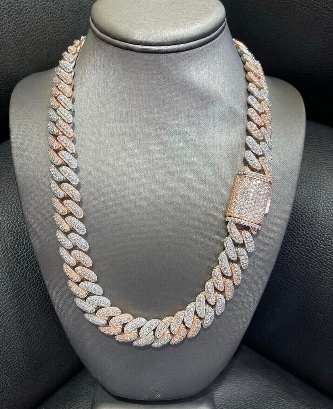 15MM Men's Miami Cuban Link Chain Necklace Cuban Chain, Iced Necklace ...