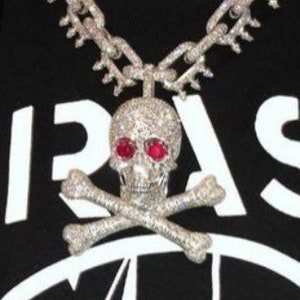 5.00 Ct Diamond Skull Pendant Iced Out Skull Pendant Hip Hop Diamond ...