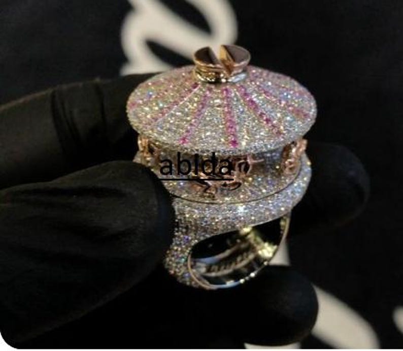 3.00 Ct Men's Customized King Crown Ring Iced Out Crown Ring Hip Hop ...