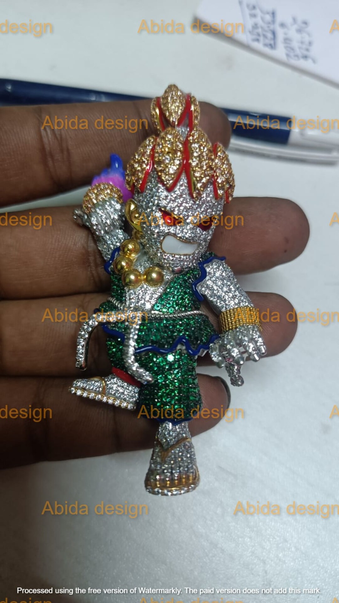 4.50 Ct Diamond Man Faced Pendant Iced Out Man Faced Pendant Hip Hop ...