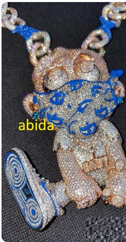 3.75 Ct Diamond Cartoon Pendant Iced Out Cartoon Pendant Hip Hop ...