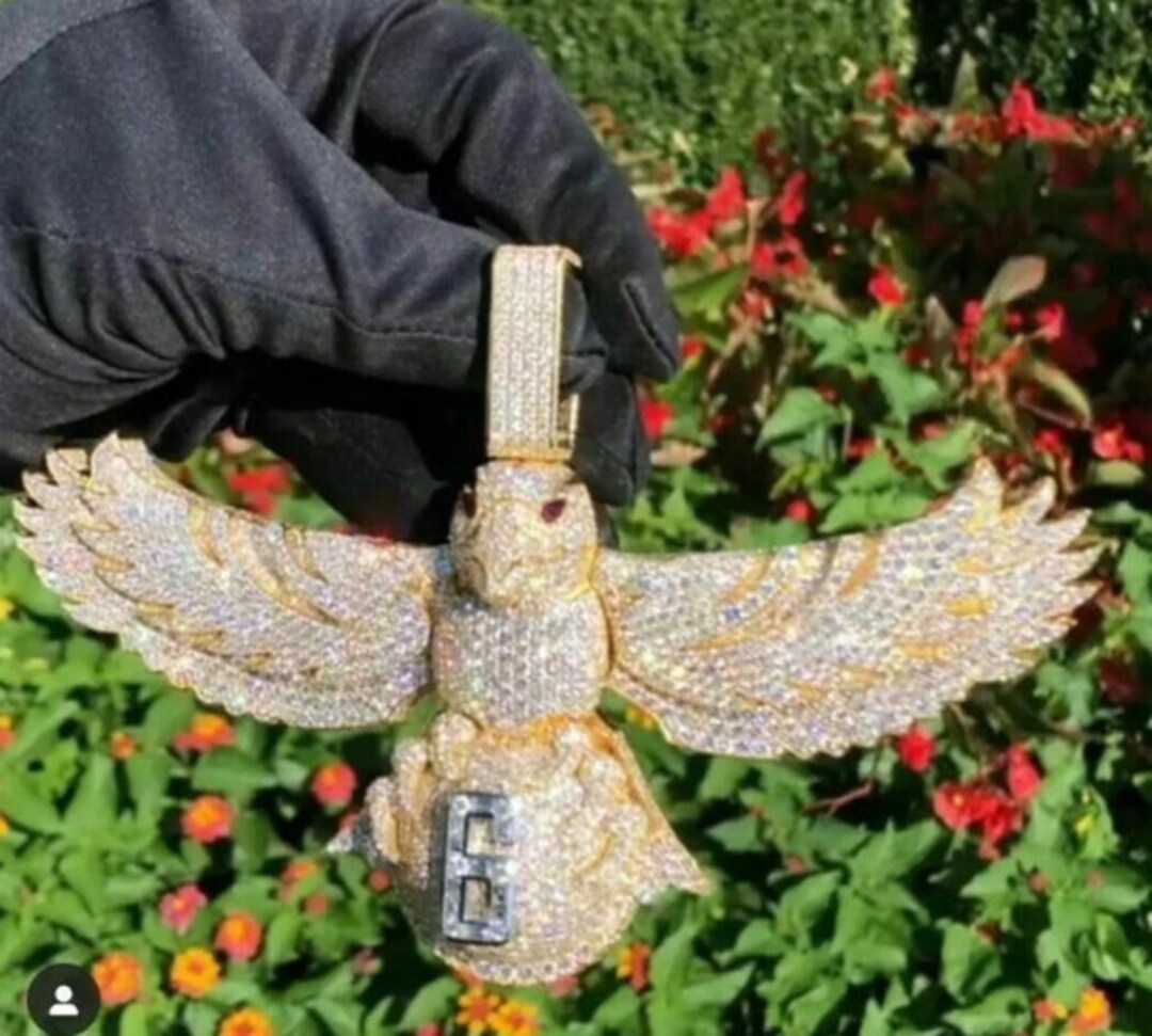 3.65 CT Diamond Eagle Pendant Eagle Bird Pendant Diamond Flying Pendant ...