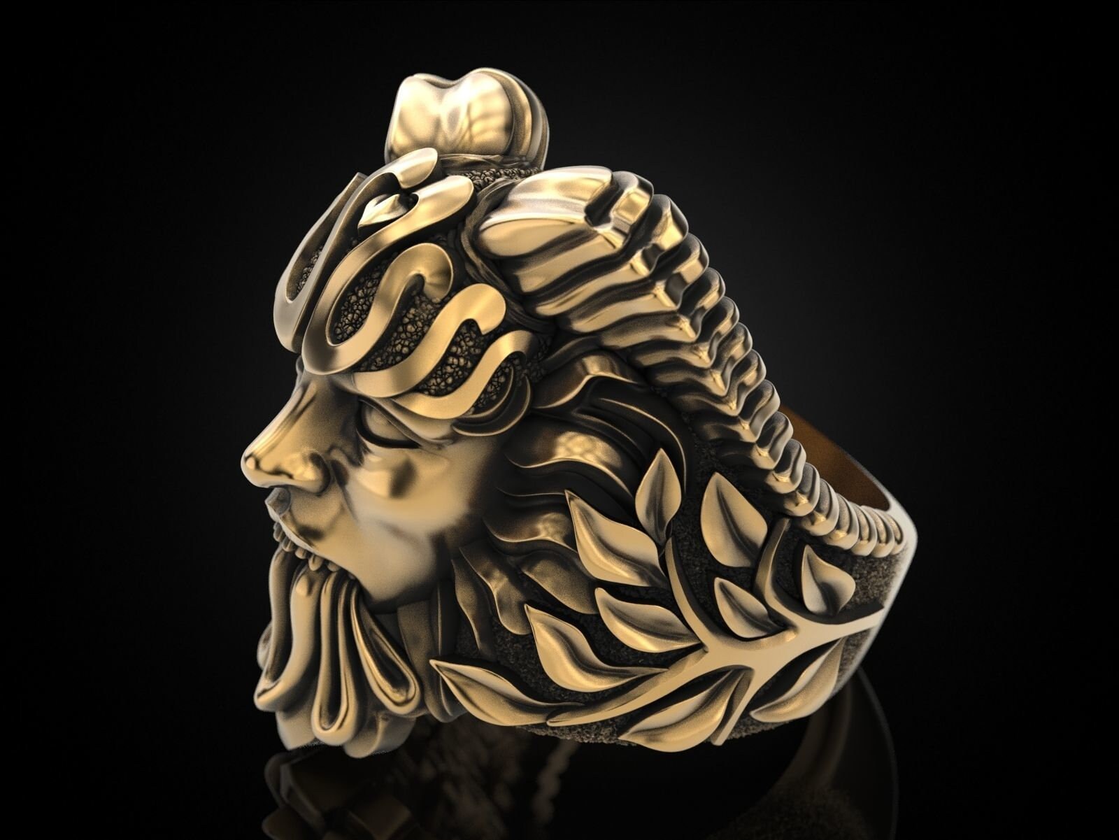 Goat Demon Ring 925 Silver Goat Demon Ring Men Demon Ring Aries Greek ...