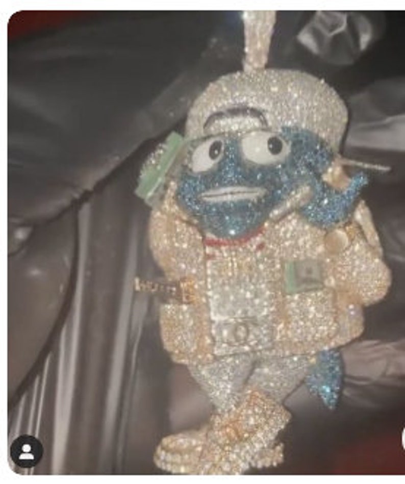 3.75 Ct Diamond Cartoon Pendant Iced Out Cartoon Pendant Hip - Etsy