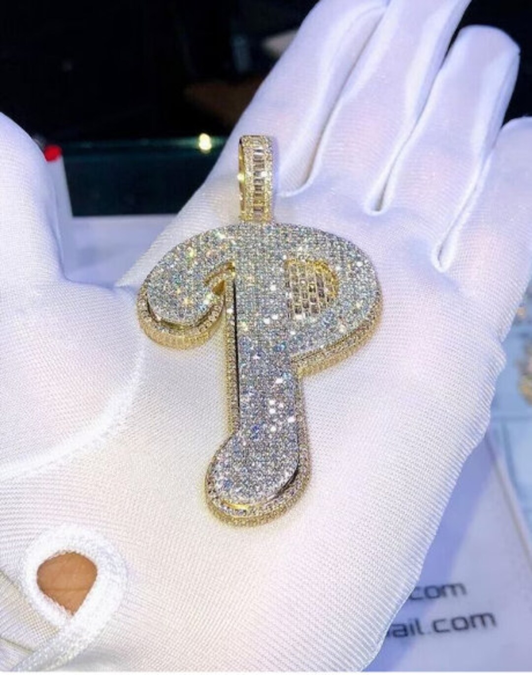 3ct Real Moissanite Pendant, Initial Pendant, Cluster Pendant ...