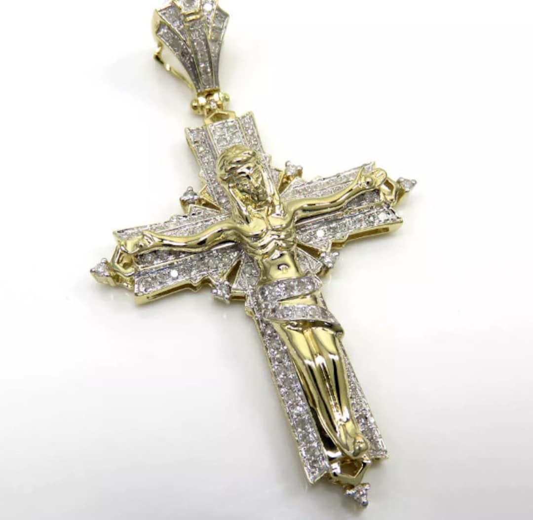Iced Cross Pendant, Jesus, Crucifix, Hip Hop Rapper Pendant, Cross ...